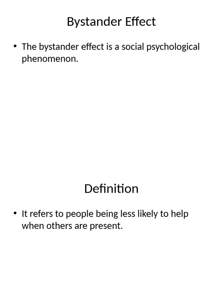 Bystander Effect Presentation | PDF