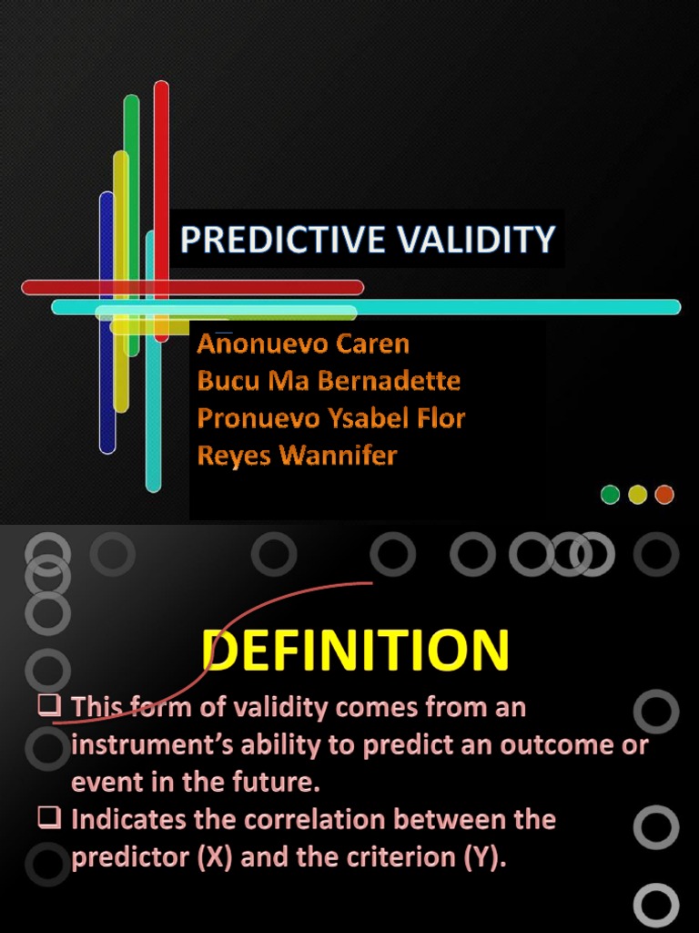 Predictive Validity | PDF | Validity (Statistics) | Behavioural Sciences