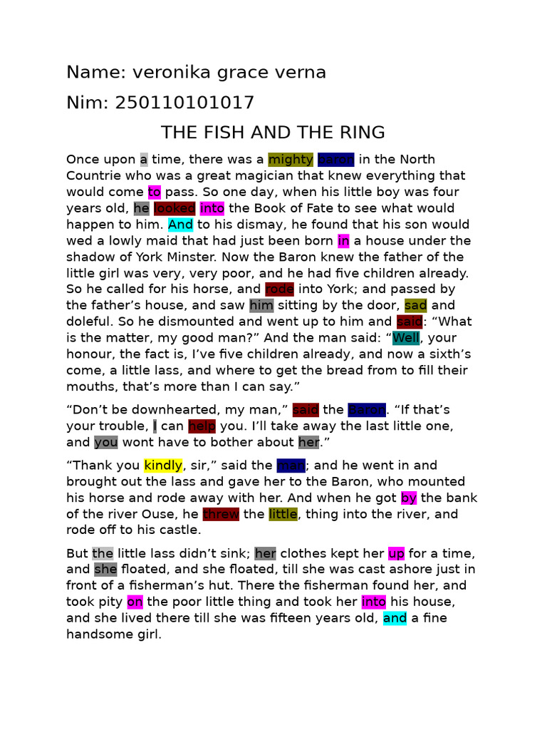 The Fish and The Ring (250110101017) | PDF | Linguistic Morphology ...
