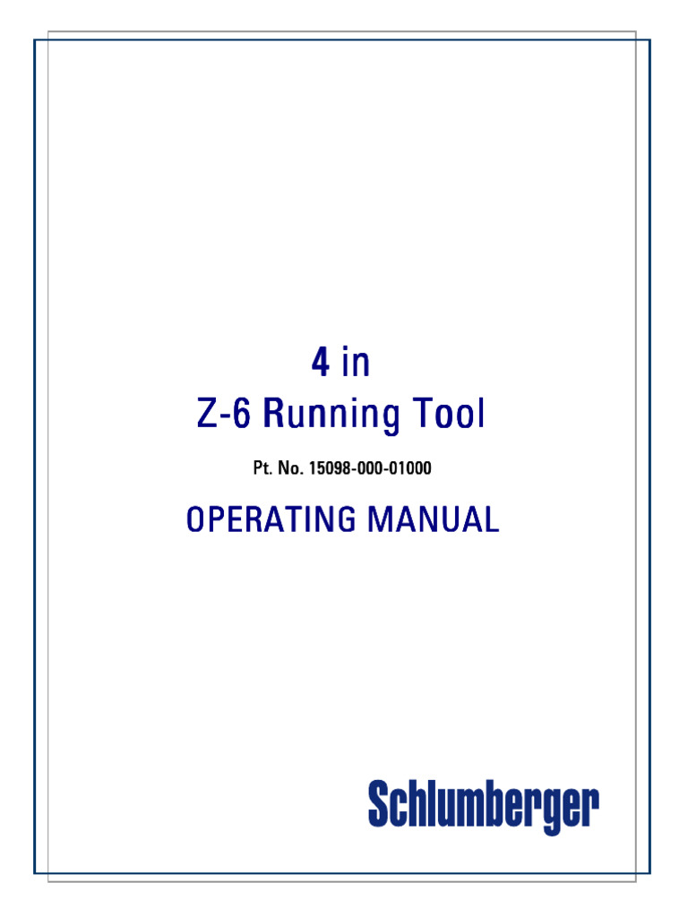 Z-6 Running Tool Operating Manual | PDF | Mechanical Engineering