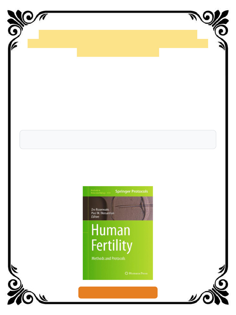 Human Fertility Methods and Protocols 1st Edition Zev Rosenwaks ebook ...