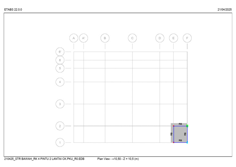 ETABS 22.0.0-Plan View - +10,50 - Z 10,5 (M) | PDF