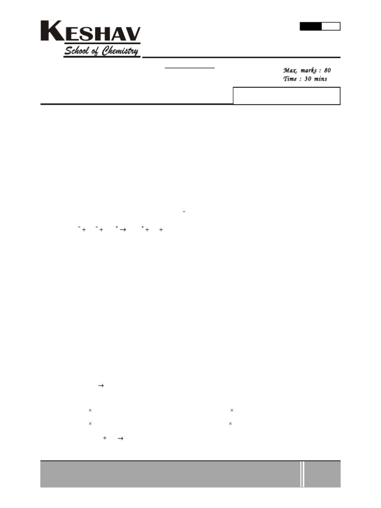 Chemical Kinetics MCQ Test Set A | PDF | Mole (Unit) | Gases