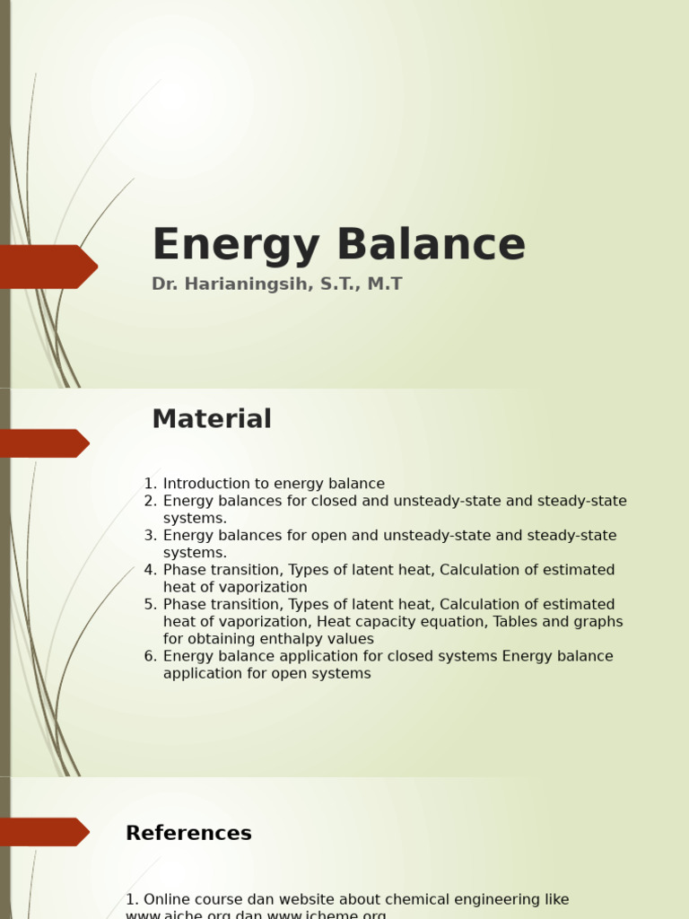 Energy Balance in Chemical Engineering | PDF | Enthalpy | Chemical ...