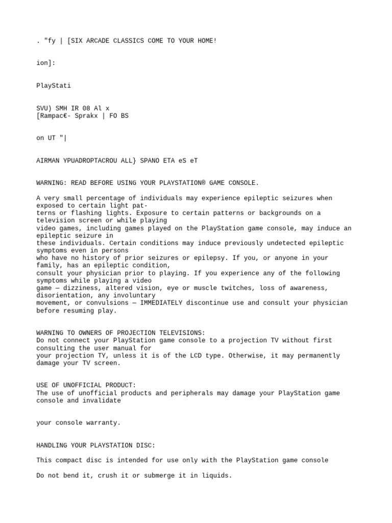 PlayStation Arcade Party Pak Guide | PDF