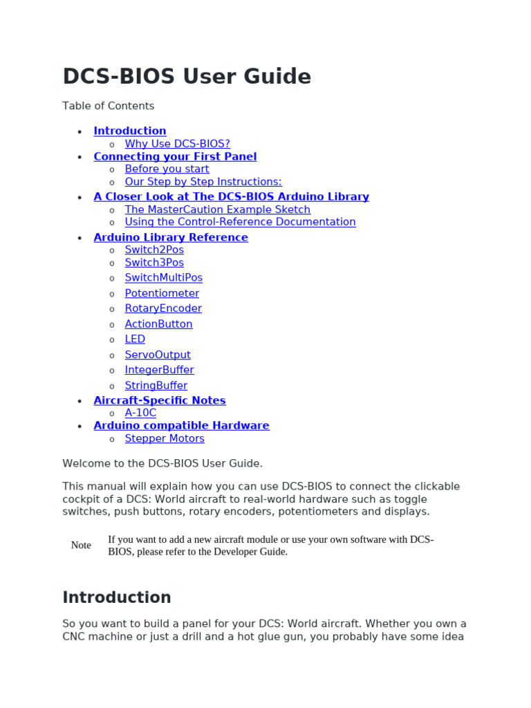 DCS Bios Getting Started | PDF | Arduino | Parameter (Computer Programming)