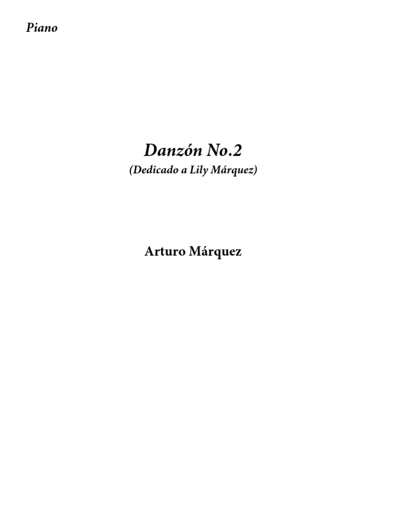 23) Marquez - Danzon 2 - Piano | PDF