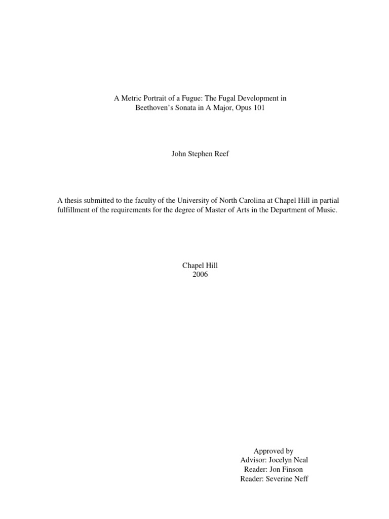 A Metric Portrait of A Fugue The Fugal Development in Beethoven S ...