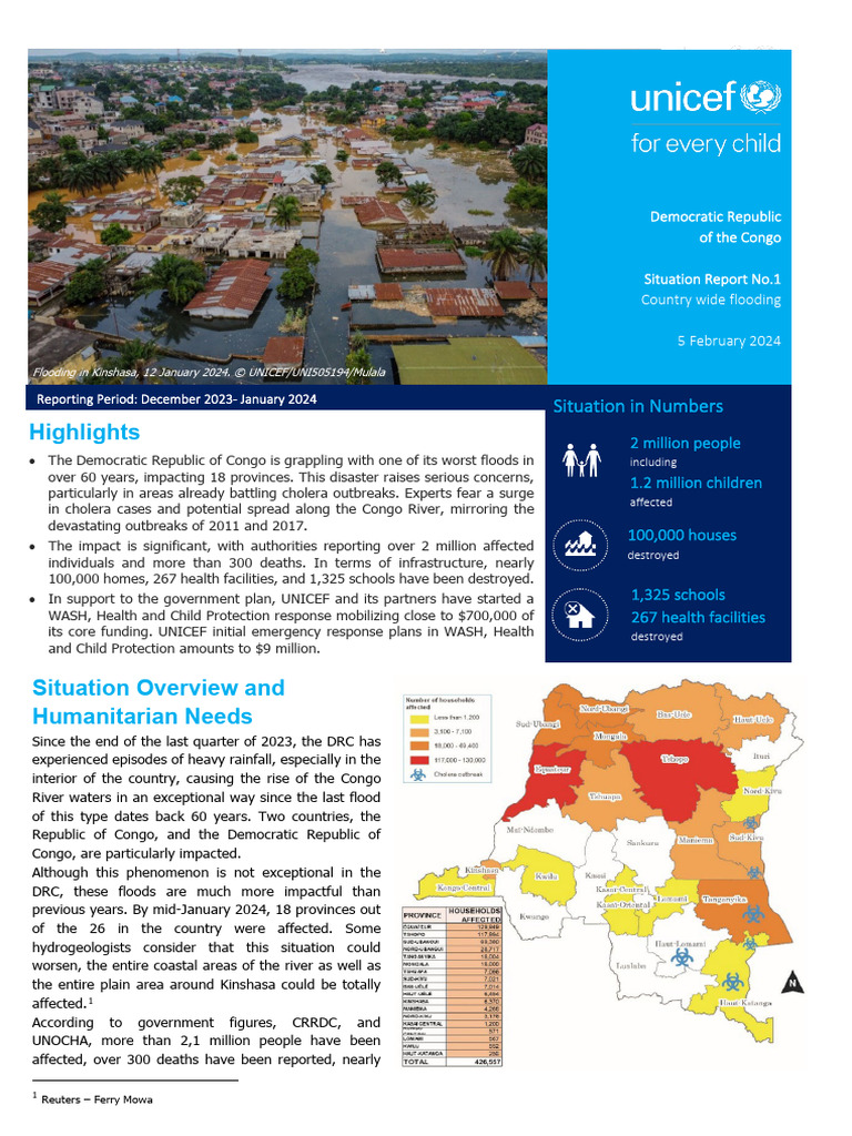 DRC-Country-wide-flooding-SitRep-31-January-2024 | PDF | Wash ...