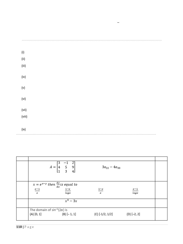 Class Xii Math 20 Sample Papers (Kvs, Hydrabad) 2025-26-111 | PDF