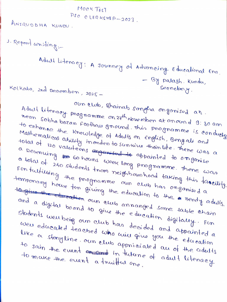 Adult Literacy Program Overview | PDF