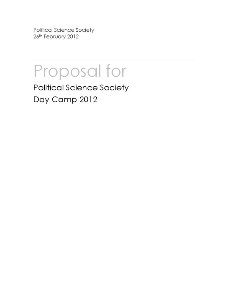 PSS Day Camp - Final Proposal | PDF | Career & Growth | Sports & Recreation