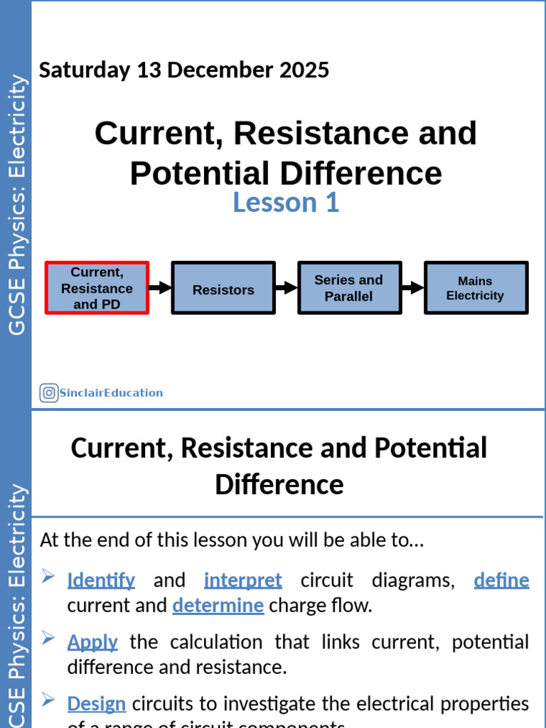 1.-Current--Resistance-and-Potential-Difference-Presentation | PDF ...