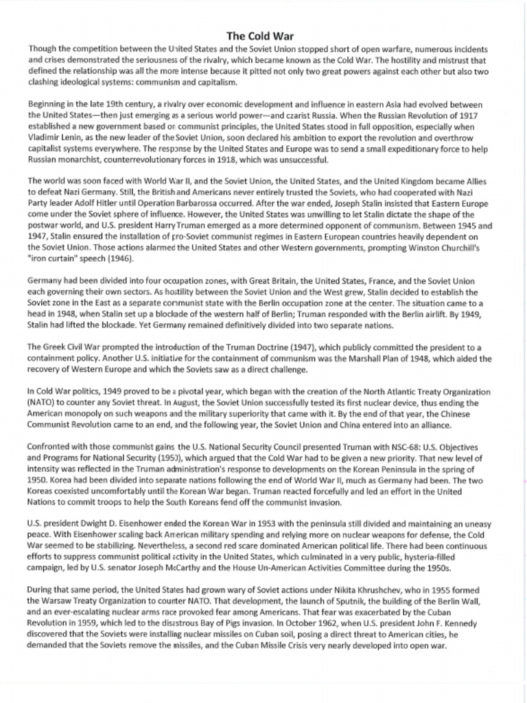 Cold War Reading | PDF