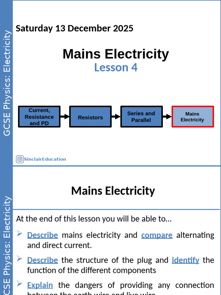 Mains Electricity Presentation | PDF | Electricity | Electrical Connector