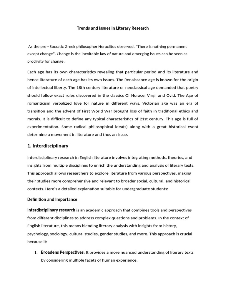 Issues and Trends in Literary Research | PDF | Postmodernism ...