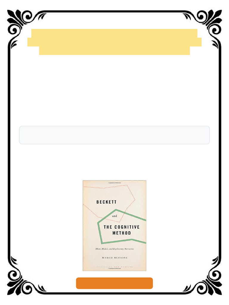 Beckett and The Cognitive Method: Mind, Models, and Exploratory ...
