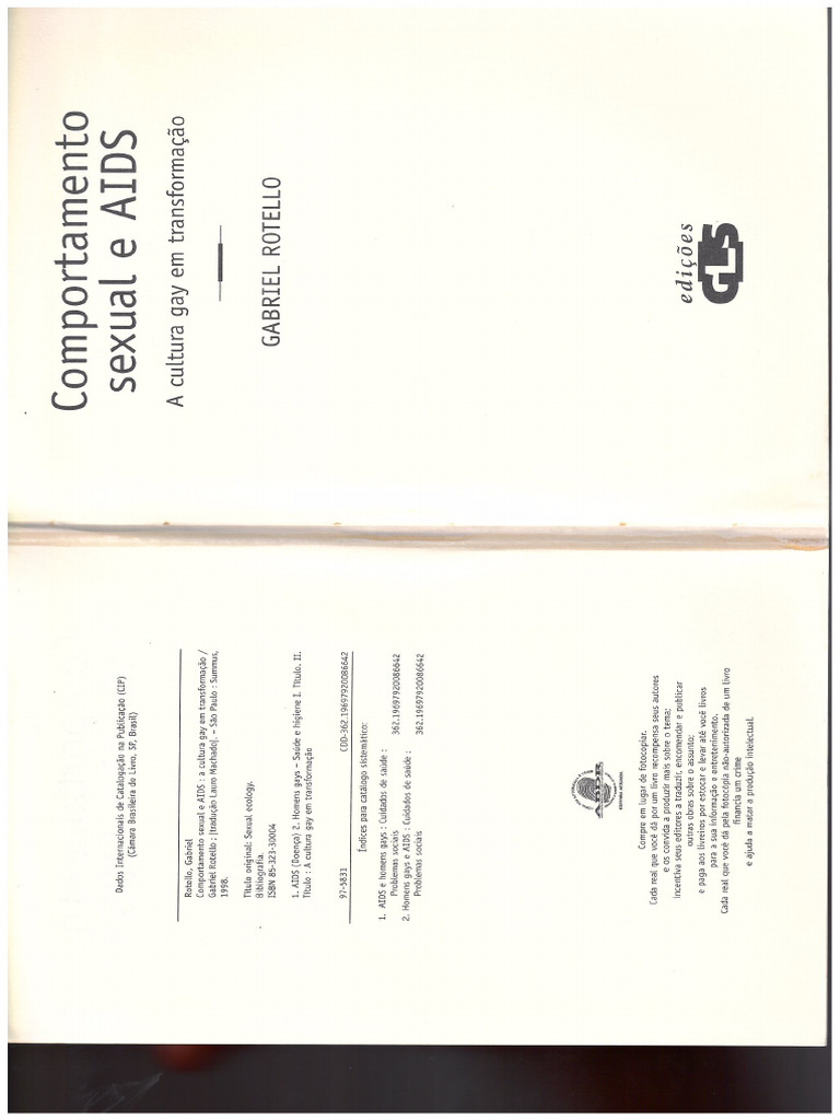 Comportamento Sexual e Aids Gabriel Rotello | PDF
