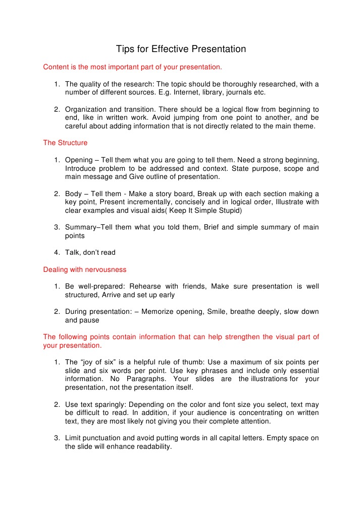 Tips For Effective Presentation | PDF | Sans Serif | Typefaces