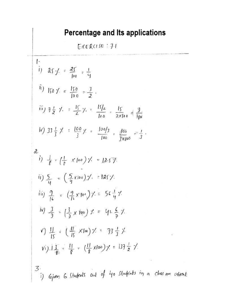Percentage and Its Applications | PDF