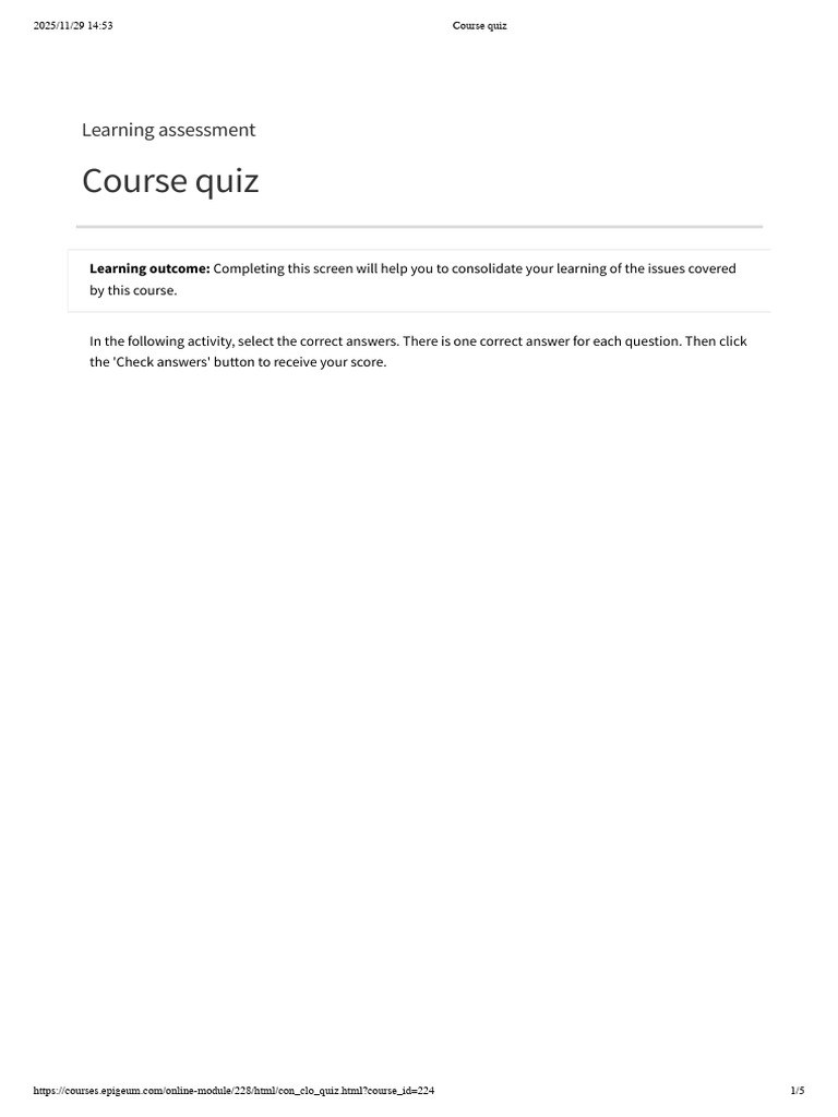 Conferences, Presenting and Networking - Course Quiz Epigeum Online ...