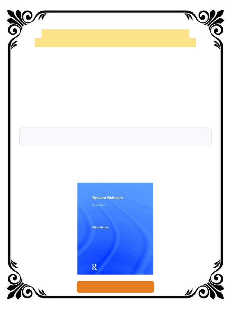 Deviant Behavior Eleventh Edition Goode Ebook Ultimate Edition | PDF ...