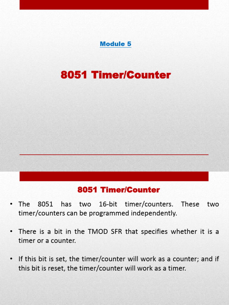 Module 5 8051 Timer-Counter | PDF | Timer | Computer Engineering