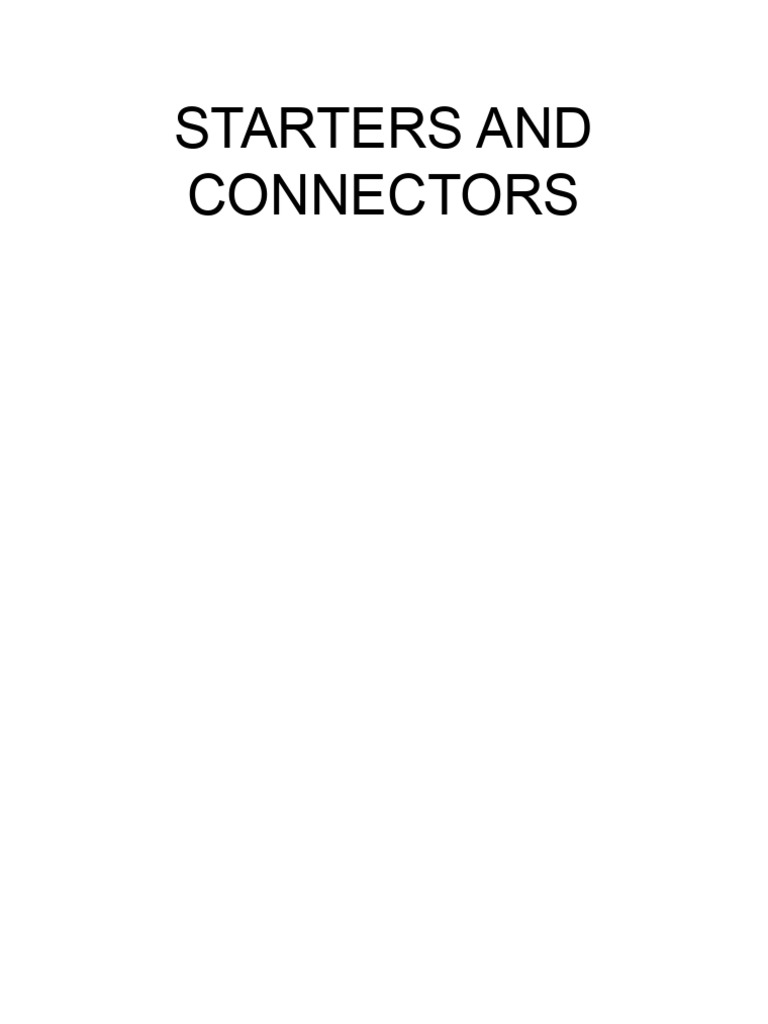 Connectors and Sentence Starters Quiz | PDF | Employment | Labor