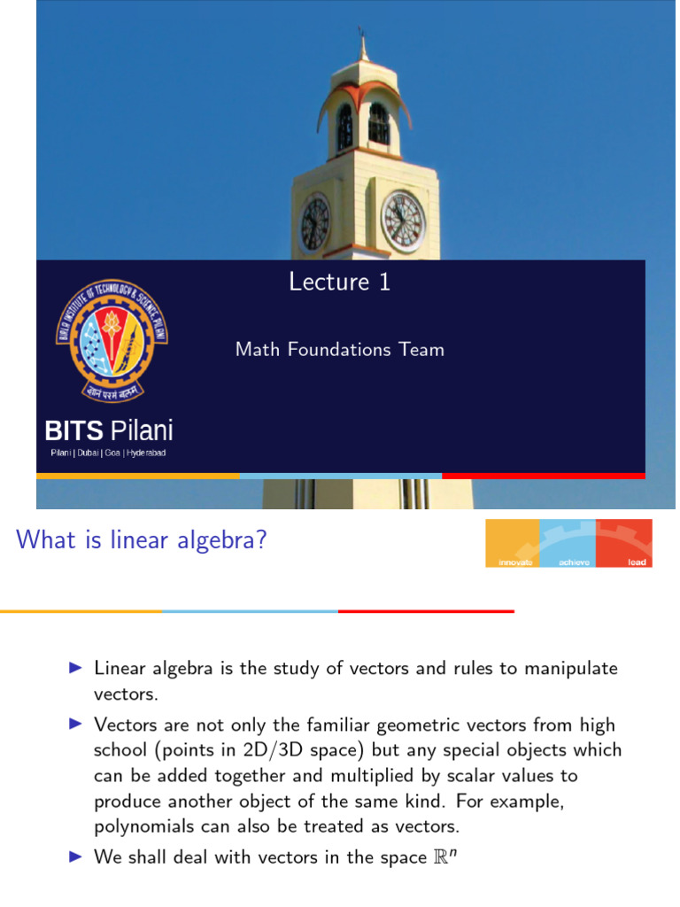 Introduction to Linear Algebra Concepts | PDF | Mathematical Concepts ...