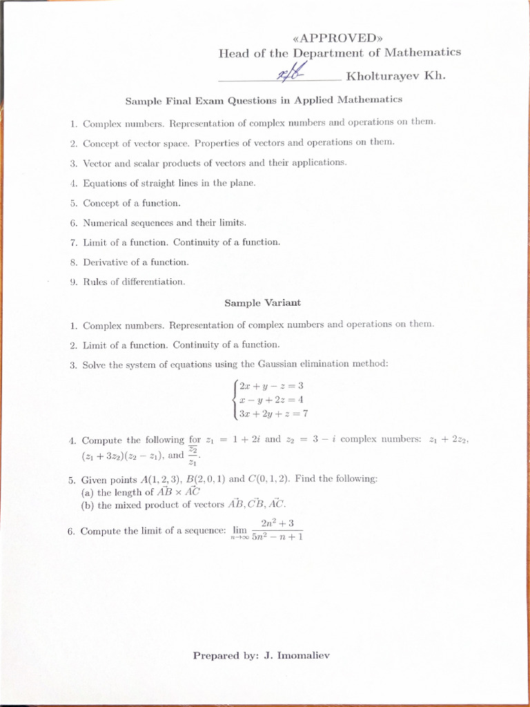 Applied Mathematics I | PDF