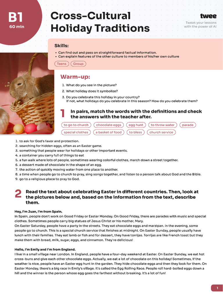 Holiday Traditions b1 1 | PDF