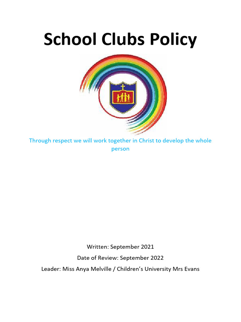 School Clubs Policy | PDF