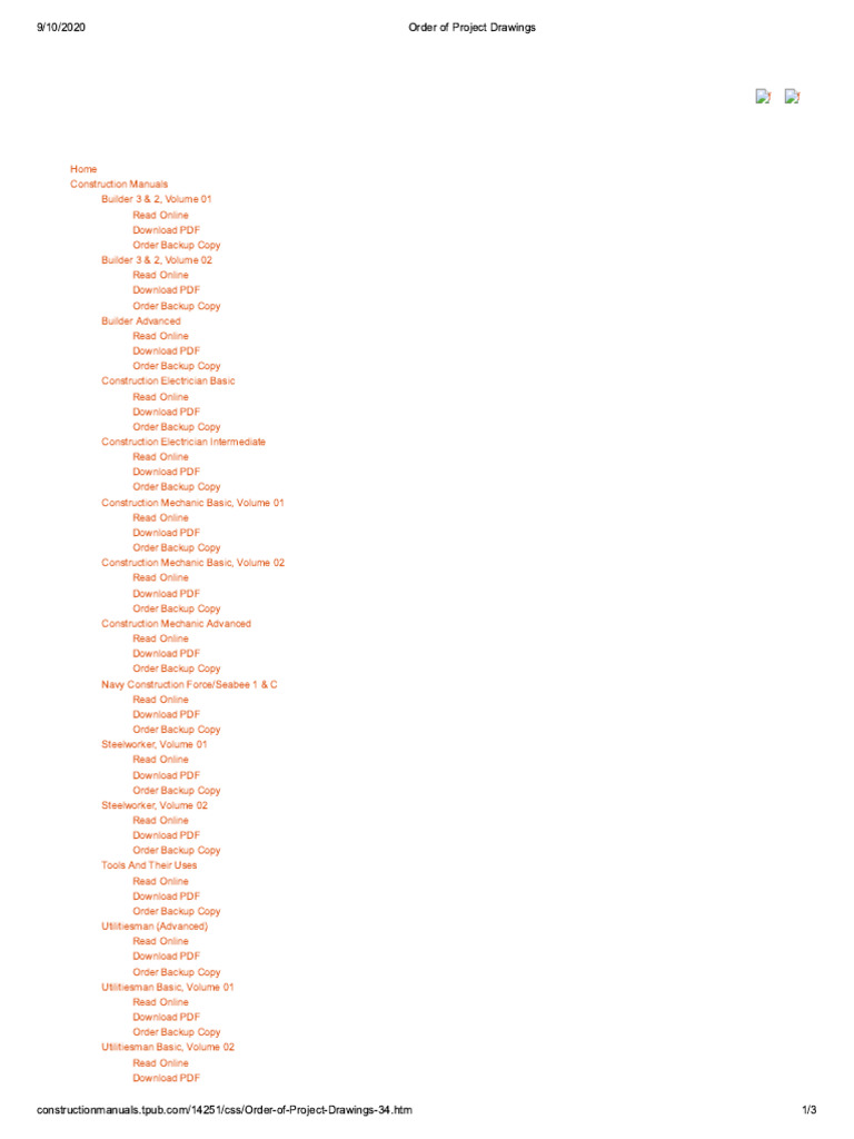03 Order of Project Drawings | PDF
