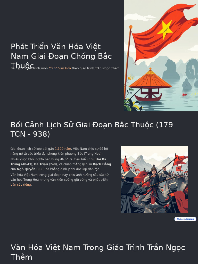 Phat Trien Van Hoa Viet Nam Giai DJoan Chong Bac Thuoc | PDF