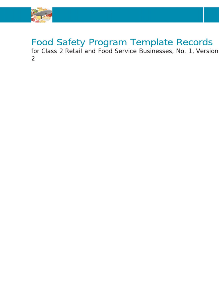 Food Safety Program Records Template | PDF | Thermometer | Food Safety