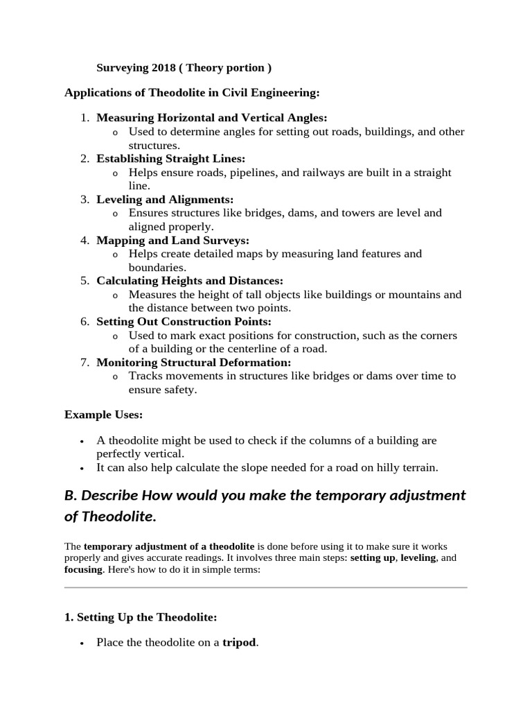 Surveying Theory Notes | PDF | Surveying
