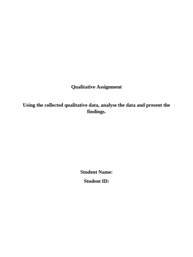 Qualitative Assignment | PDF | Leadership | Qualitative Research