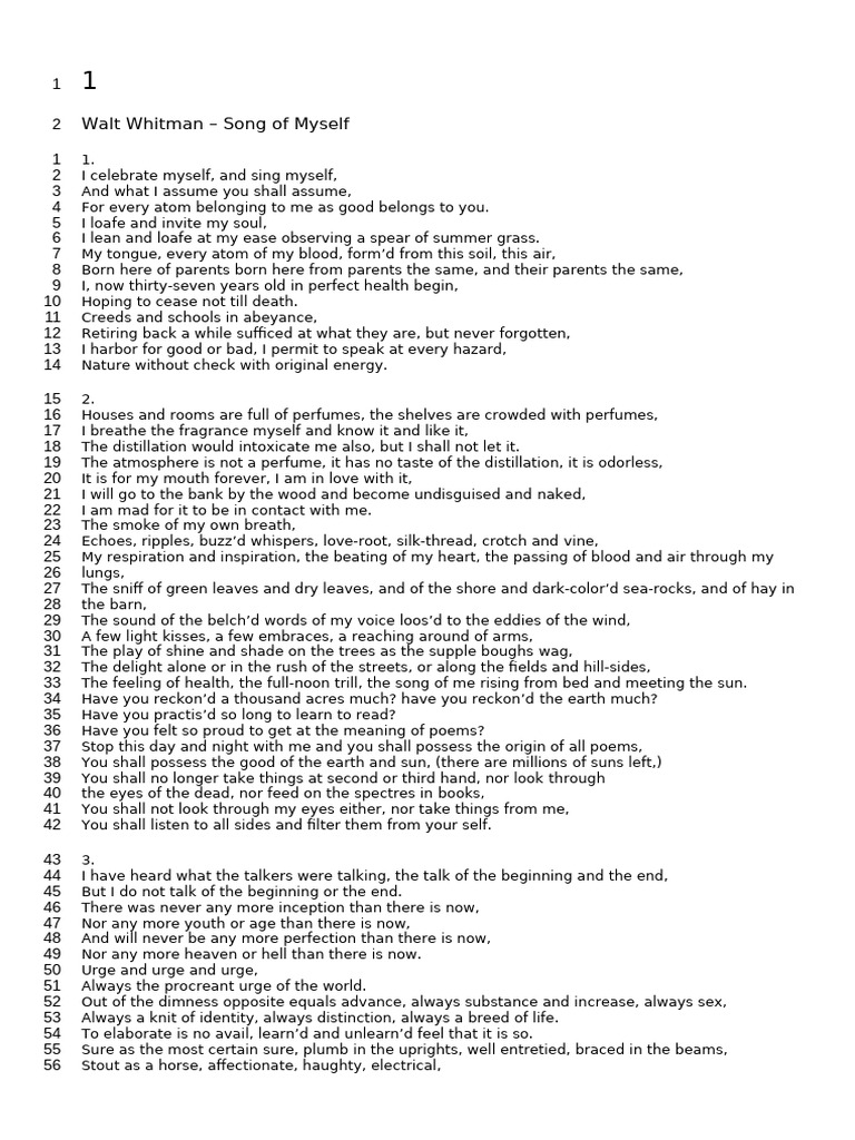 Song of Myself | PDF