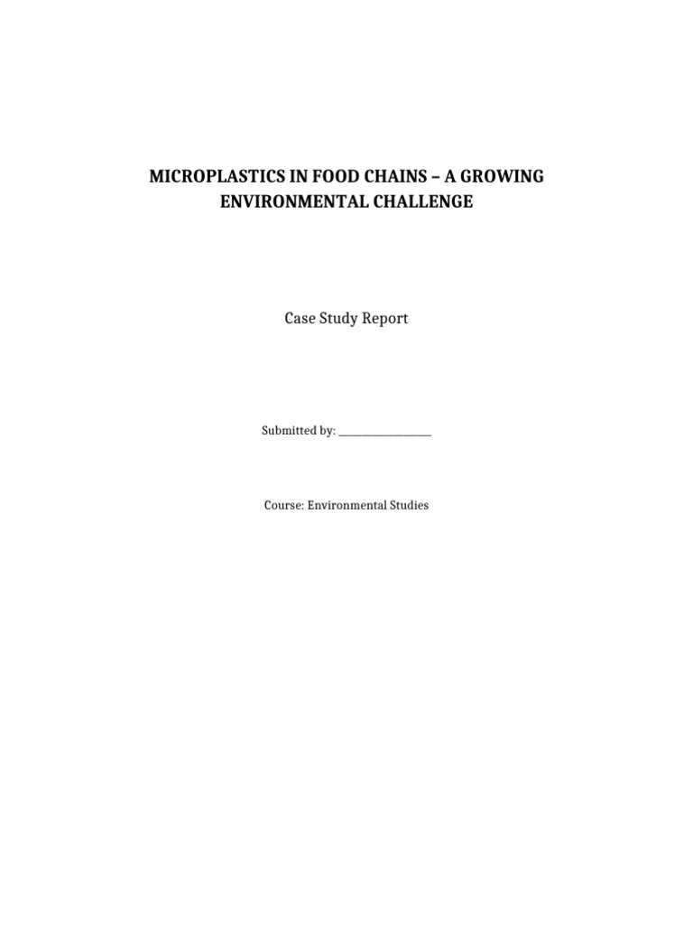Microplastics in Food Chains Case Study With References | PDF ...