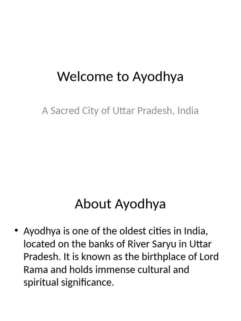 Ayodhya City Introduction | PDF