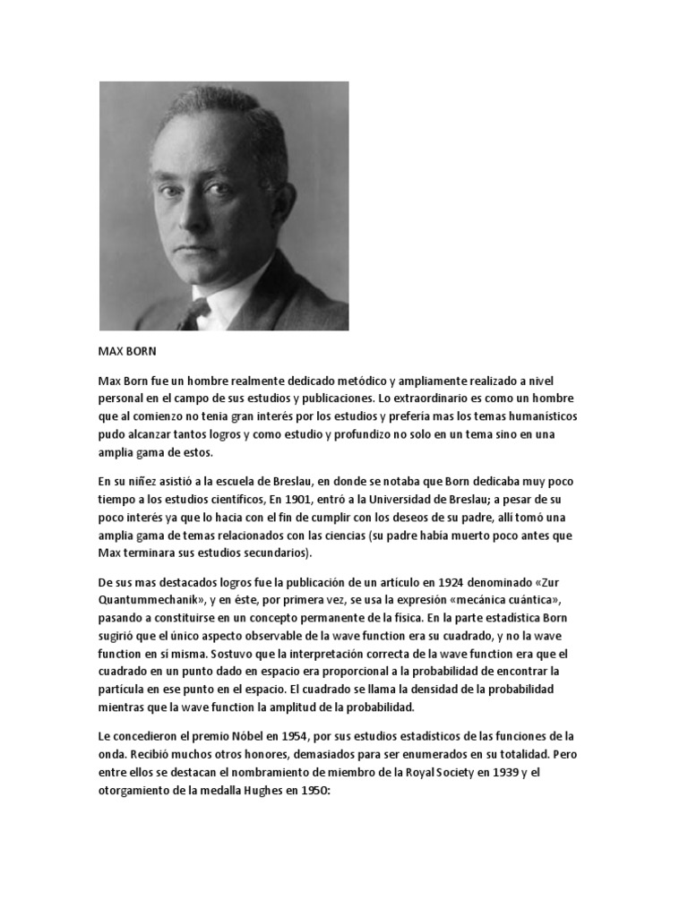 Max Born | PDF | Science | Enseñanza de matemática