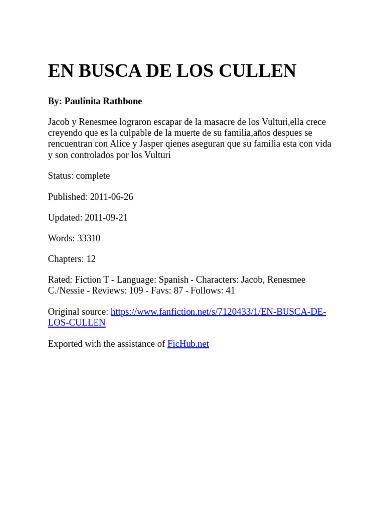 EN_BUSCA_DE_LOS_CULLEN_by_Paulinita_Rathbone-fbe6ndrt | PDF | Jacob | Verdad