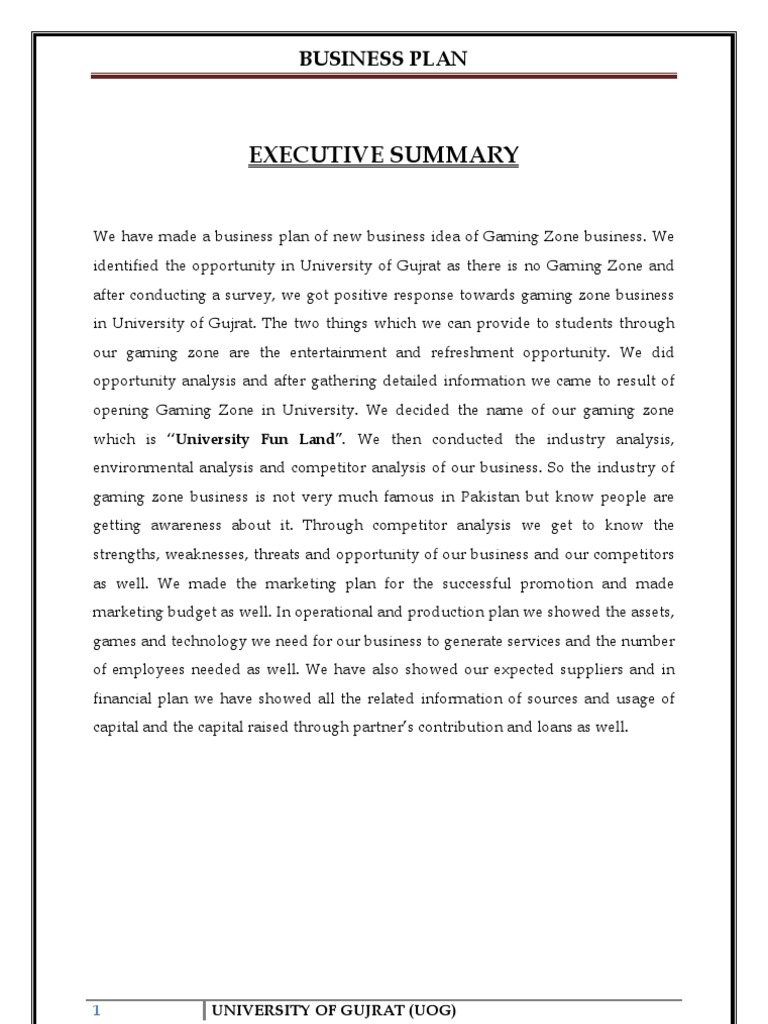 Entrepreneurship Project On Gaming Zone in University | PDF | Limited ...