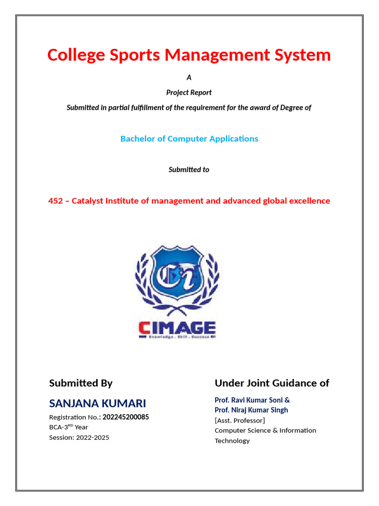 College Sports Management System | PDF | Software Testing | Security