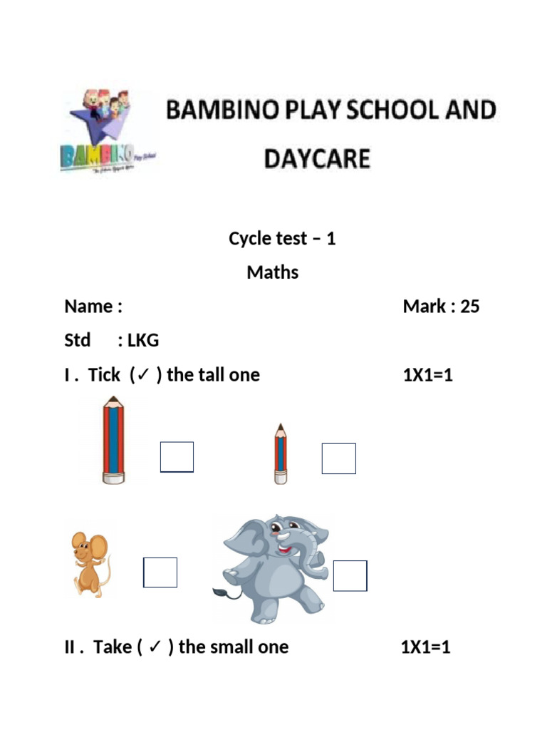 LKG Maths | PDF