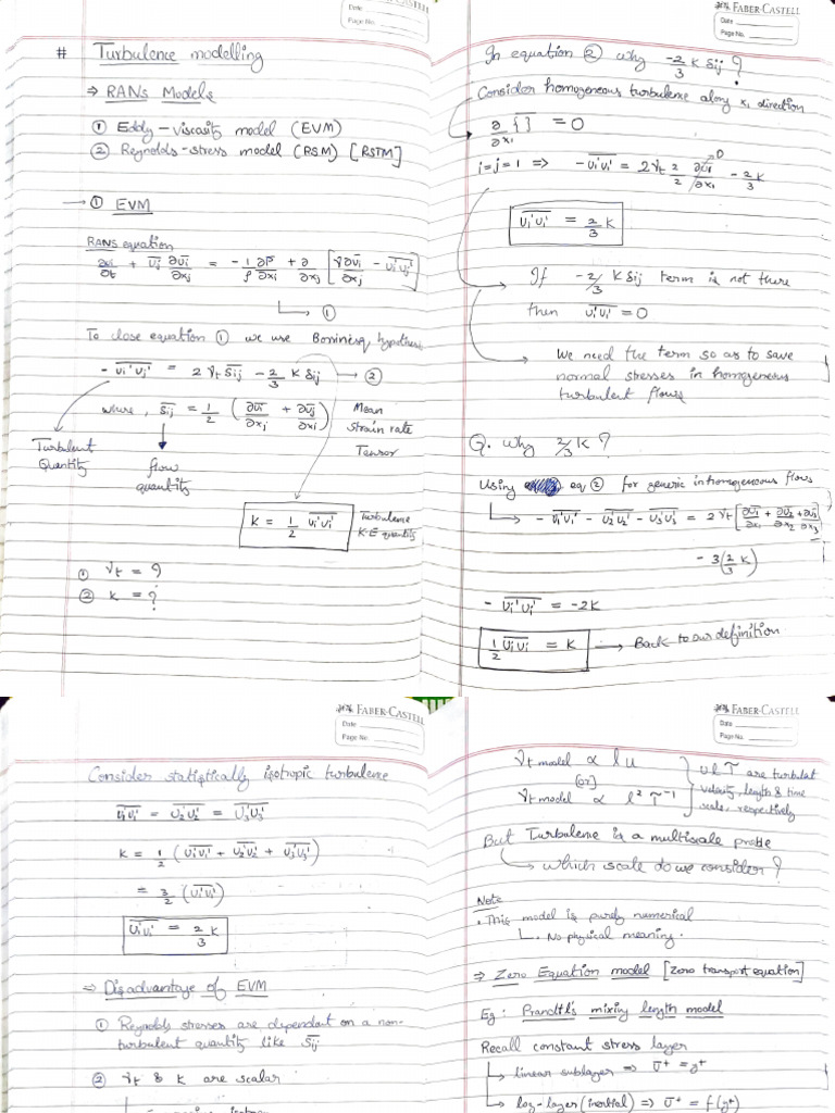 RANS Modelling Notes | PDF