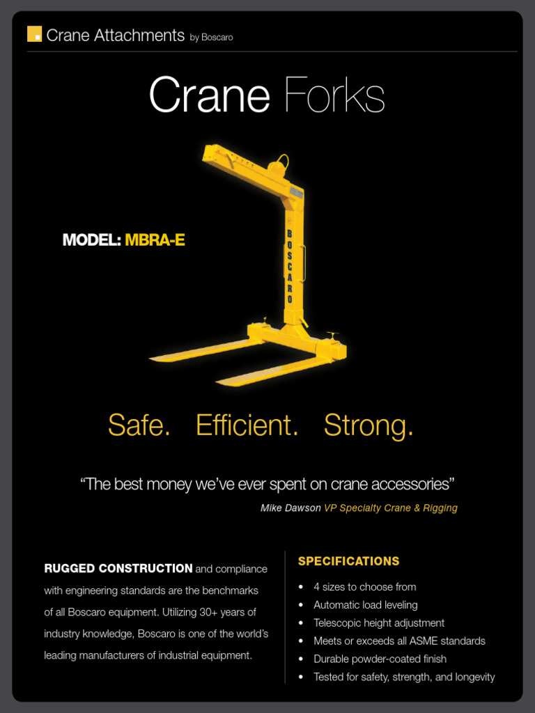 Boscaro MBRA E Pallet Fork Brochure | PDF | Crane (Machine)