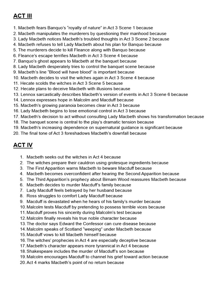 Act-Wise | PDF | Macbeth | Shakespearean Tragedies
