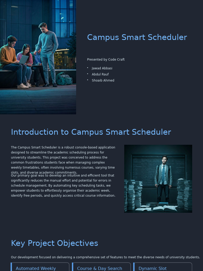 Campus Smart Scheduler Overview | PDF | Graphical User Interfaces | 2 D ...