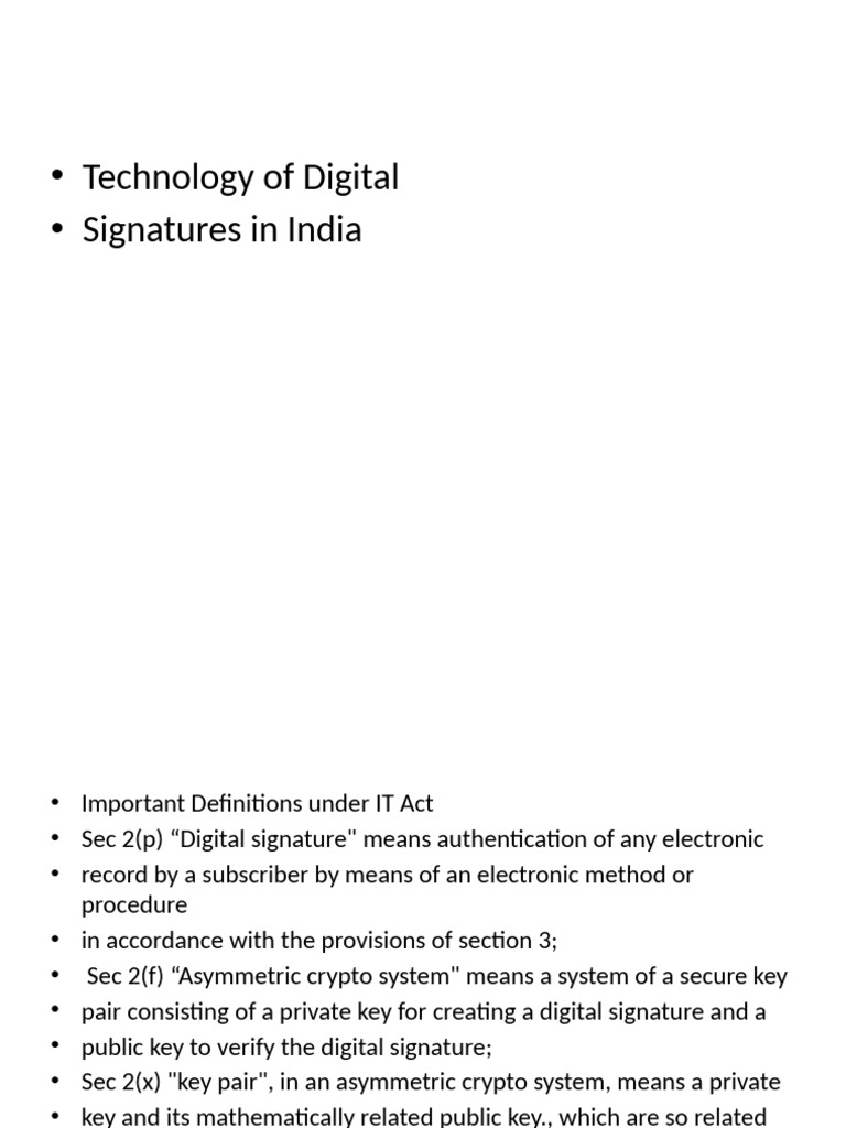 Digital Signatures in India: Overview & Uses | PDF | Public Key ...